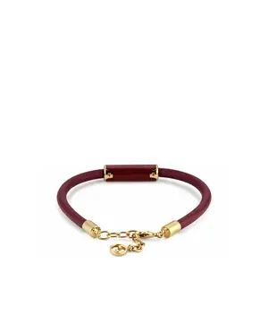 Gucci Leather Bracelet With Enamel Detail - Red