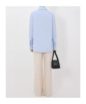 Loulou De Saison Oversized Cotton Poplin Shirt - Blue