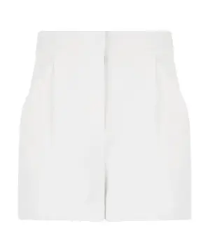 Veronica Beard Marbeau Pleated High-waist Shorts
