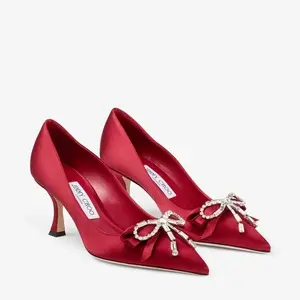 JIMMY CHOO Pointed-toe High Heels With Crystal Bow