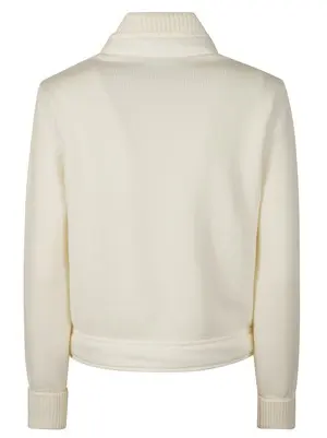Moncler Quilted Zip-up Knitted Sweater