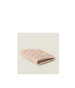 Miu Miu Small Matelassé Nappa Leather Wallet - Pink