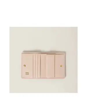 Miu Miu Small Matelassé Nappa Leather Wallet - Pink