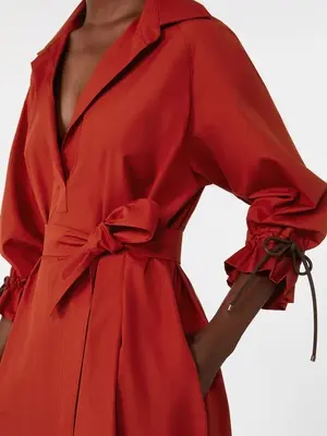 Max Mara Mirto Drawstring Sleeve Maxi Dress - Red