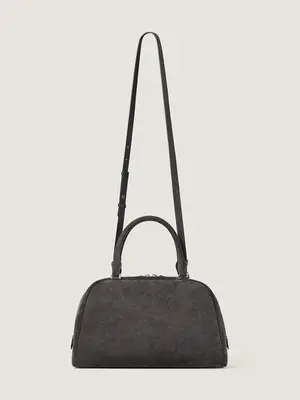 Givenchy Antigona East-west Bowling Bag In Suede - Dark Grey
