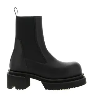 Rick Owens Beetle Bogun Leather Chelsea Boots - Black