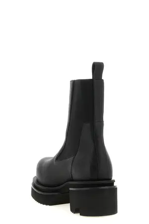 Rick Owens Beetle Bogun Leather Chelsea Boots - Black