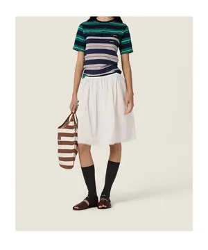 Miu Miu Striped Crewneck T-shirt