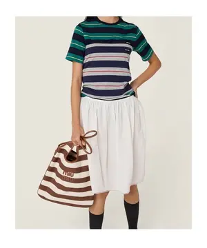 Miu Miu Striped Crewneck T-shirt