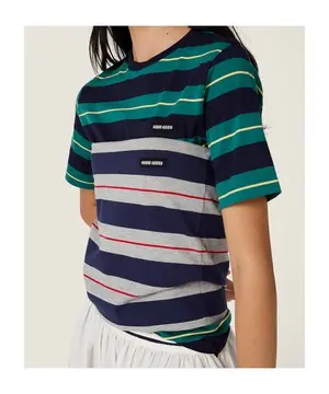 Miu Miu Striped Crewneck T-shirt