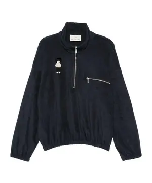SONG FOR THE MUTE Zip Funnel Sweatshirt - Navy