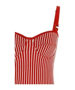 Elisabetta Franchi Pleated Knit Mini Dress