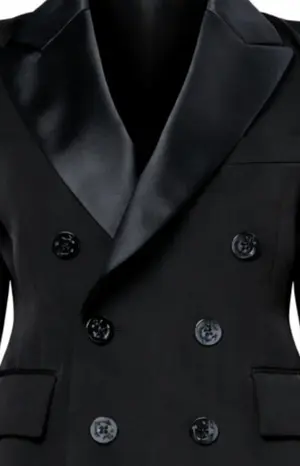 Sacai Double-breasted Padded Jacket With Pointed Collar