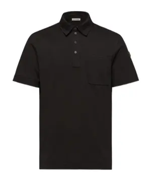 Moncler Short-sleeve Pocket Polo Shirt - Black