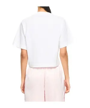 Off-White Cropped T-shirt With Floral Logo