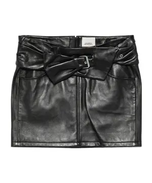 Isabel Marant Étoile Leather Mini Skirt With Bow Detail