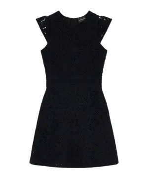 Emporio Armani Macrame-effect Embroidered Cap Sleeve Dress