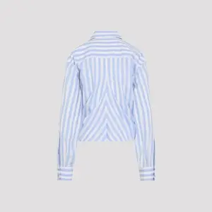 Sportmax Palmizi Striped Poplin Shirt - Blue