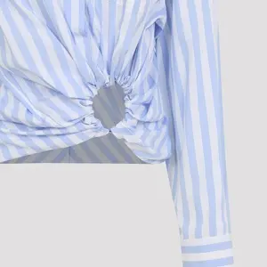 Sportmax Palmizi Striped Poplin Shirt - Blue