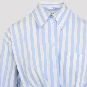 Sportmax Palmizi Striped Poplin Shirt - Blue