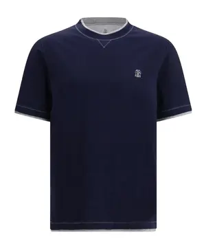 Brunello Cucinelli Logo Embroidered Layered T-shirt - No