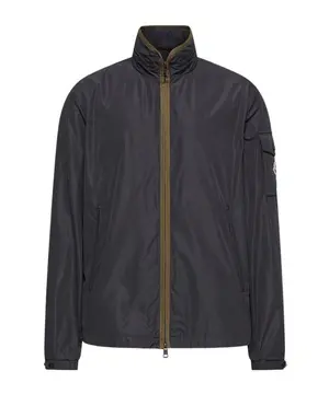 Moncler Sayan Logo Patch Zip-up Jacket - Black