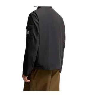 Moncler Sayan Logo Patch Zip-up Jacket - Black