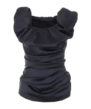 VIVIENNE WESTWOOD Ginnie Top Draped Round Neck Sleeveless - Black