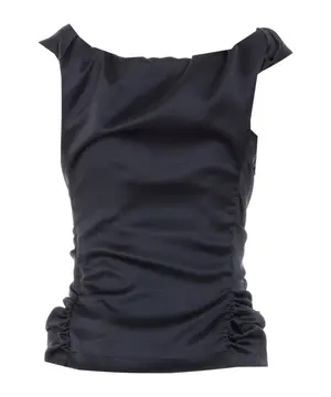 VIVIENNE WESTWOOD Ginnie Top Draped Round Neck Sleeveless - Black