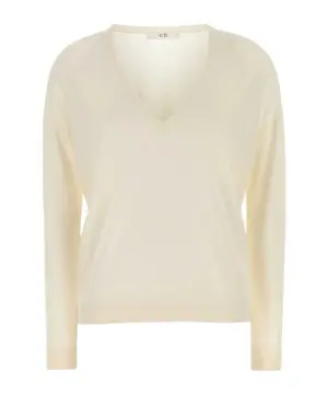 Co Long-sleeved V-neck Pullover - Ivory