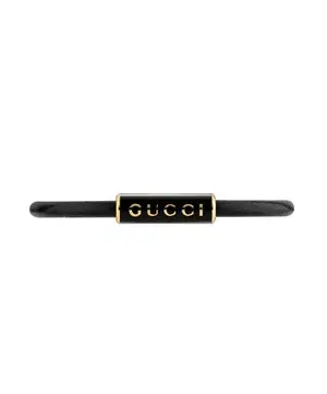 Gucci Enamel Detail Bracelet In Yellow Gold-toned Brass - Black