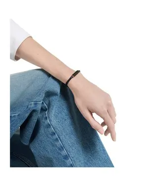 Gucci Enamel Detail Bracelet In Yellow Gold-toned Brass - Black