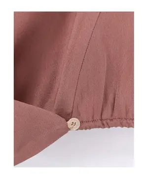 ALYSI Sleeveless V-neck Draped Top With Cross-over Button Closure