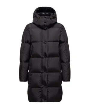 Moncler Logo Patch Quilted Hooded Jacket - Black