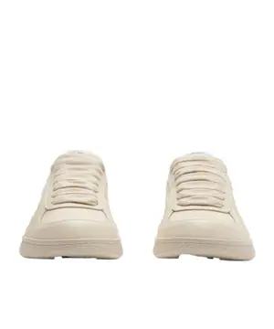 Burberry Checked Lace-up Sneakers - Nude