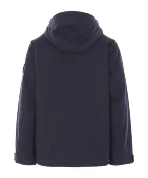 Stone Island Logo Patch Hooded Jacket - Blue