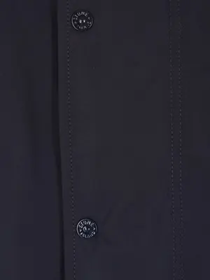 Stone Island Logo Patch Hooded Jacket - Blue