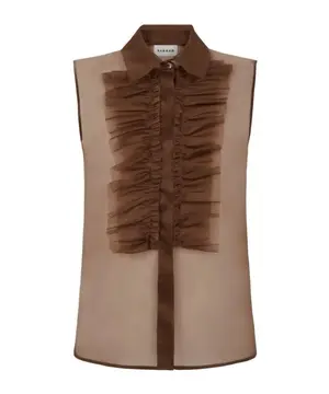 P.a.r.o.s.h Sleeveless Ruffled Shirt