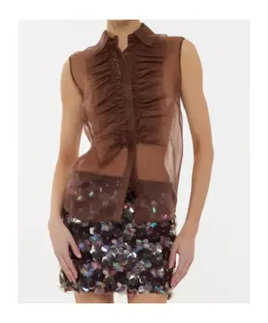 P.a.r.o.s.h Sleeveless Ruffled Shirt