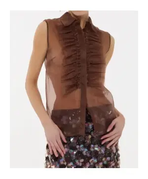 P.a.r.o.s.h Sleeveless Ruffled Shirt