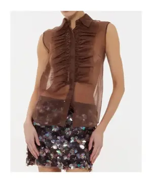 P.a.r.o.s.h Sleeveless Ruffled Shirt