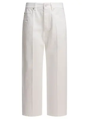 Brunello Cucinelli Brunello Cucinelli Logo Patch Straight-Leg Trousers Ivory