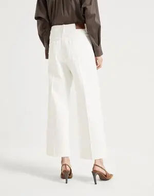 Brunello Cucinelli Logo Patch Straight-leg Trousers - Ivory