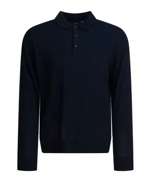 Vince Merino Wool Polo Shirt - Black