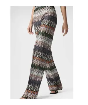 Missoni Chevron Wide-leg Knitted Trousers - Gray