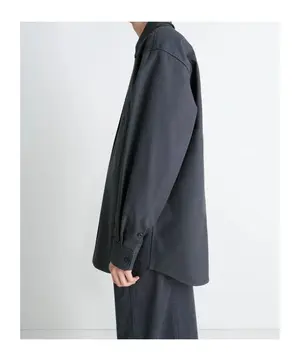 LEMAIRE Long Sleeved Buttoned Overshirt - Graphite Blue