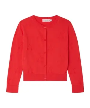 Bonpoint Lysia" Embroidered Cardigan - Red