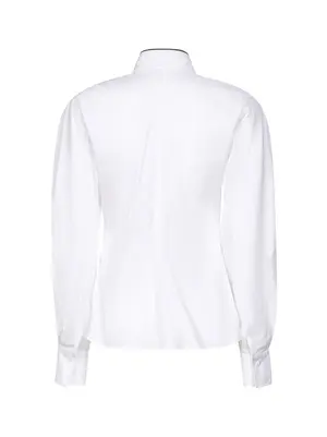 Brunello Cucinelli High Collar Button-up Shirt With Puff Sleeves