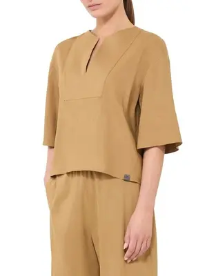 Max Mara Sospiro V-neck Top - Nude