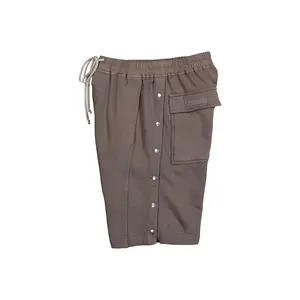 Rick Owens Drawstring Shorts With Button Detail - Black